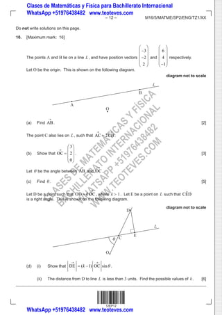 Examen Matemáticas Nivel Medio Prueba 2 TZ1 Mayo 2016 | PDF