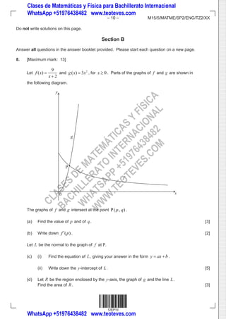 Examen Matemáticas Nivel Medio Prueba 2 TZ2 Mayo 2015 | PDF