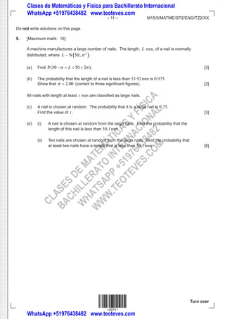 Examen Matemáticas Nivel Medio Prueba 2 TZ2 Mayo 2015 | PDF