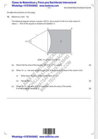 Examen Matemáticas Nivel Medio Prueba 2 TZ2 Mayo 2015 | PDF