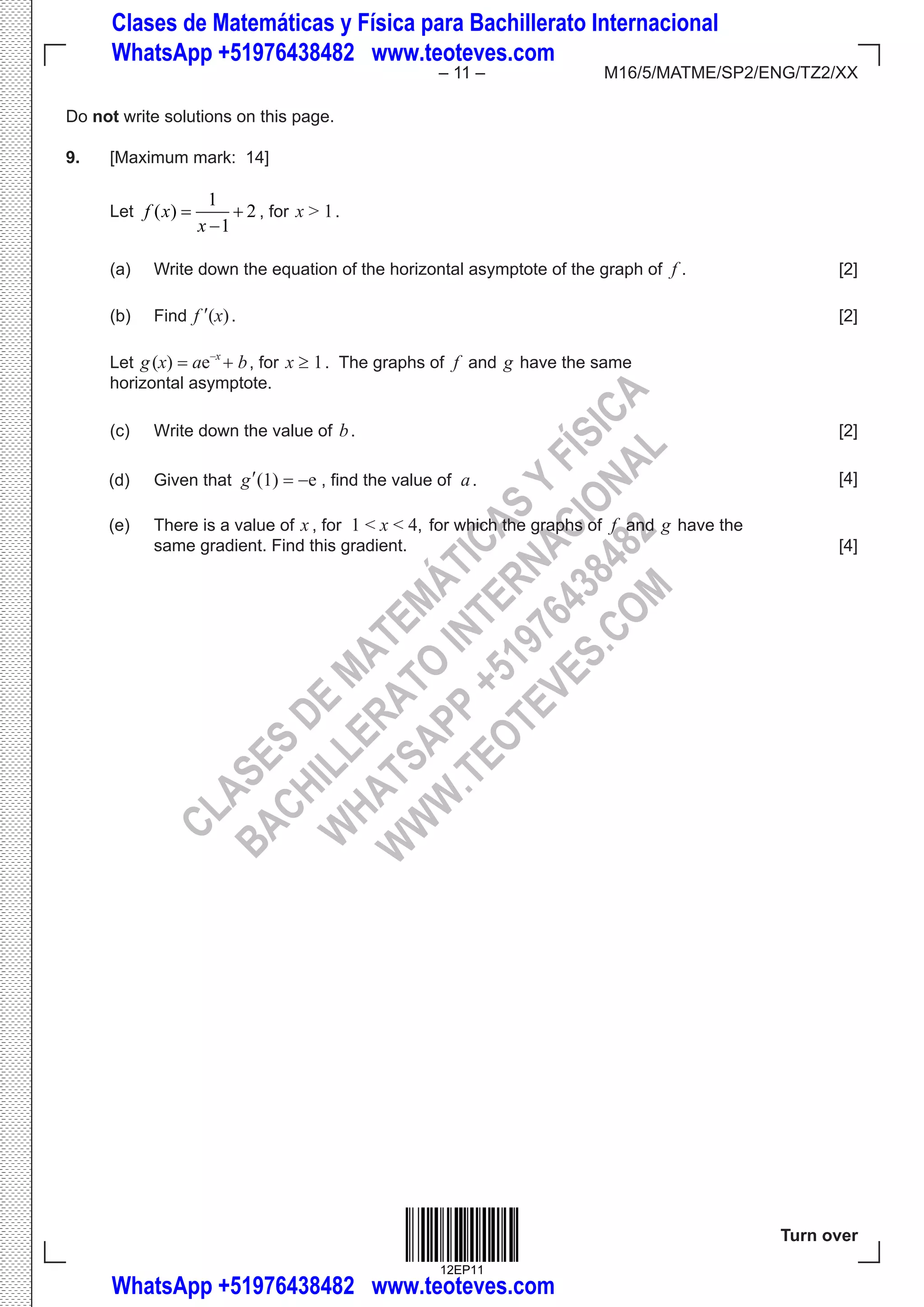 Examen Matemáticas Nivel Medio Prueba 2 TZ2 Mayo 2016 | PDF