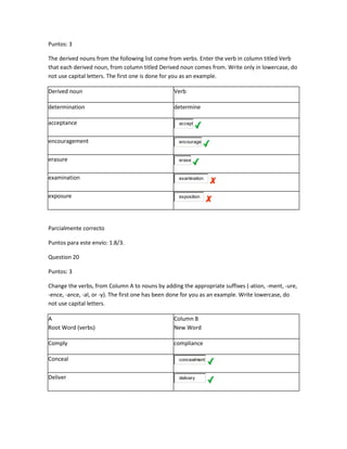 Examen medio término ingles 4 | DOCX