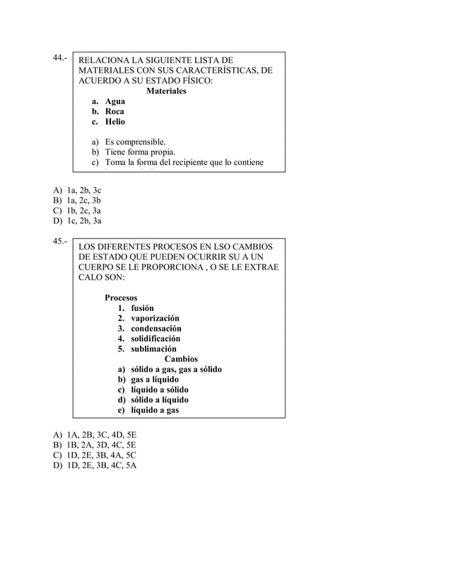 Examen tipo 14 comipems | PDF | Science