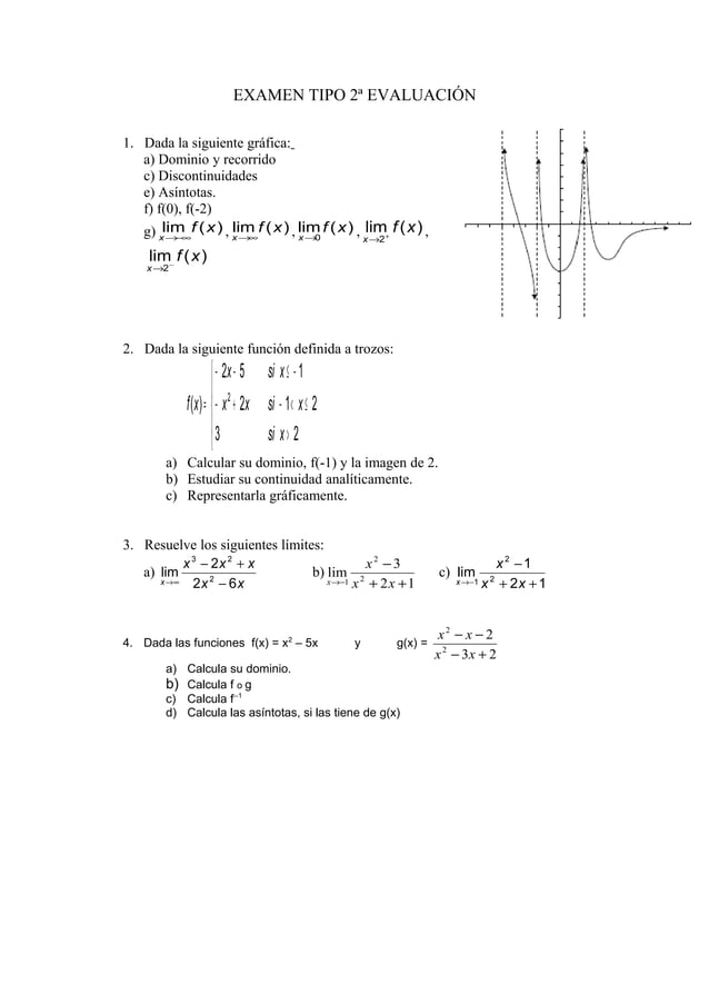 Examen Tipo 2 Evaluacion Funciones Pdf
