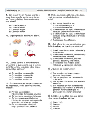 Examen trimestral sexto_grado_bloque3_2018-2019 | DOCX