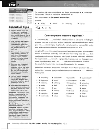 Test 2 Exam Essentials Practice Test FCE 2 | PDF