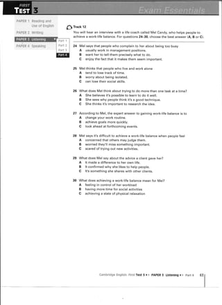 Test 3 Exam Essentials Practice Test FCE 2 | PDF