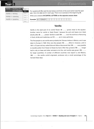 Test 3 Exam Essentials Practice Test FCE 2 | PDF