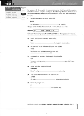 Test 3 Exam Essentials Practice Test FCE 2 | PDF