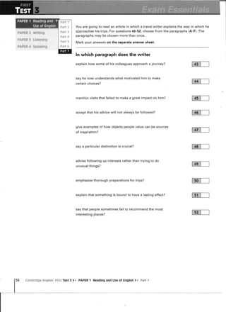 Test 3 Exam Essentials Practice Test FCE 2 | PDF