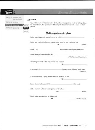 Test 4 Exam Essentials Practice Test FCE 2 | PDF