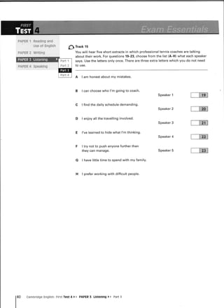 Test 4 Exam Essentials Practice Test FCE 2 | PDF