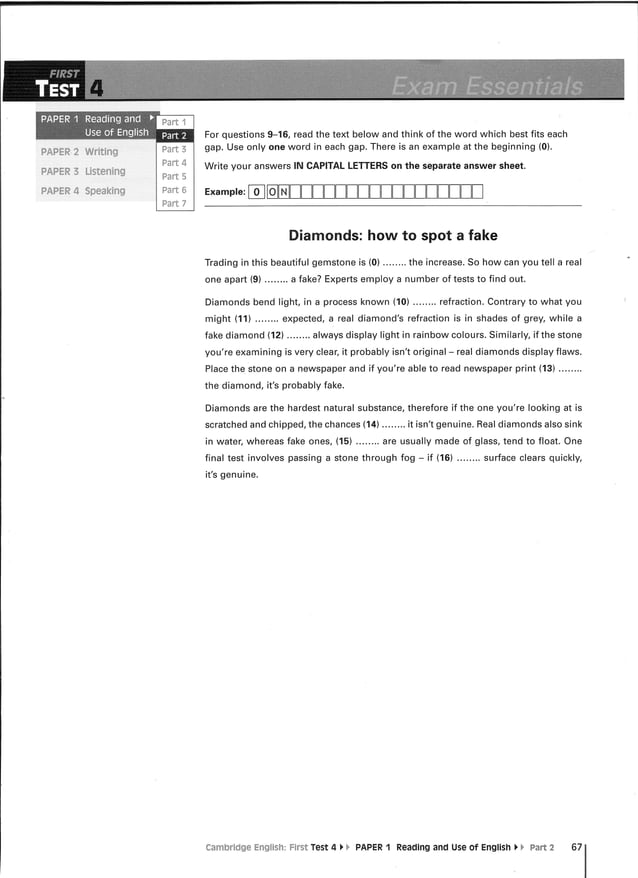 Test 4 Exam Essentials Practice Test FCE 2 | PDF