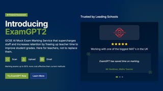 AI-powered marking system for GCSE STEM subjects - ExamGPT | PPTX