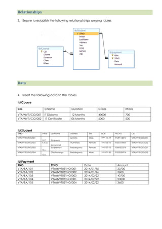 Exam guide and practice in access | PDF