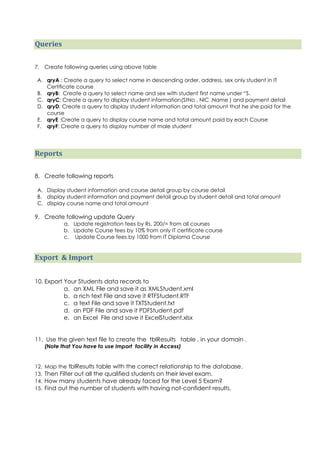 Exam guide and practice in access | PDF