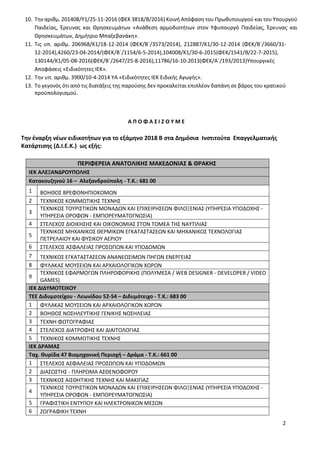 ΕΙΔΙΚΟΤΗΤΕΣ ΔΗΜΟΣΙΩΝ ΙΝΣΤΙΤΟΥΤΩΝ ΕΠΑΓΓΕΛΜΑΤΙΚΗΣ ΚΑΤΑΡΤΙΣΗΣ ΕΞΑΜΗΝΟΥ ...