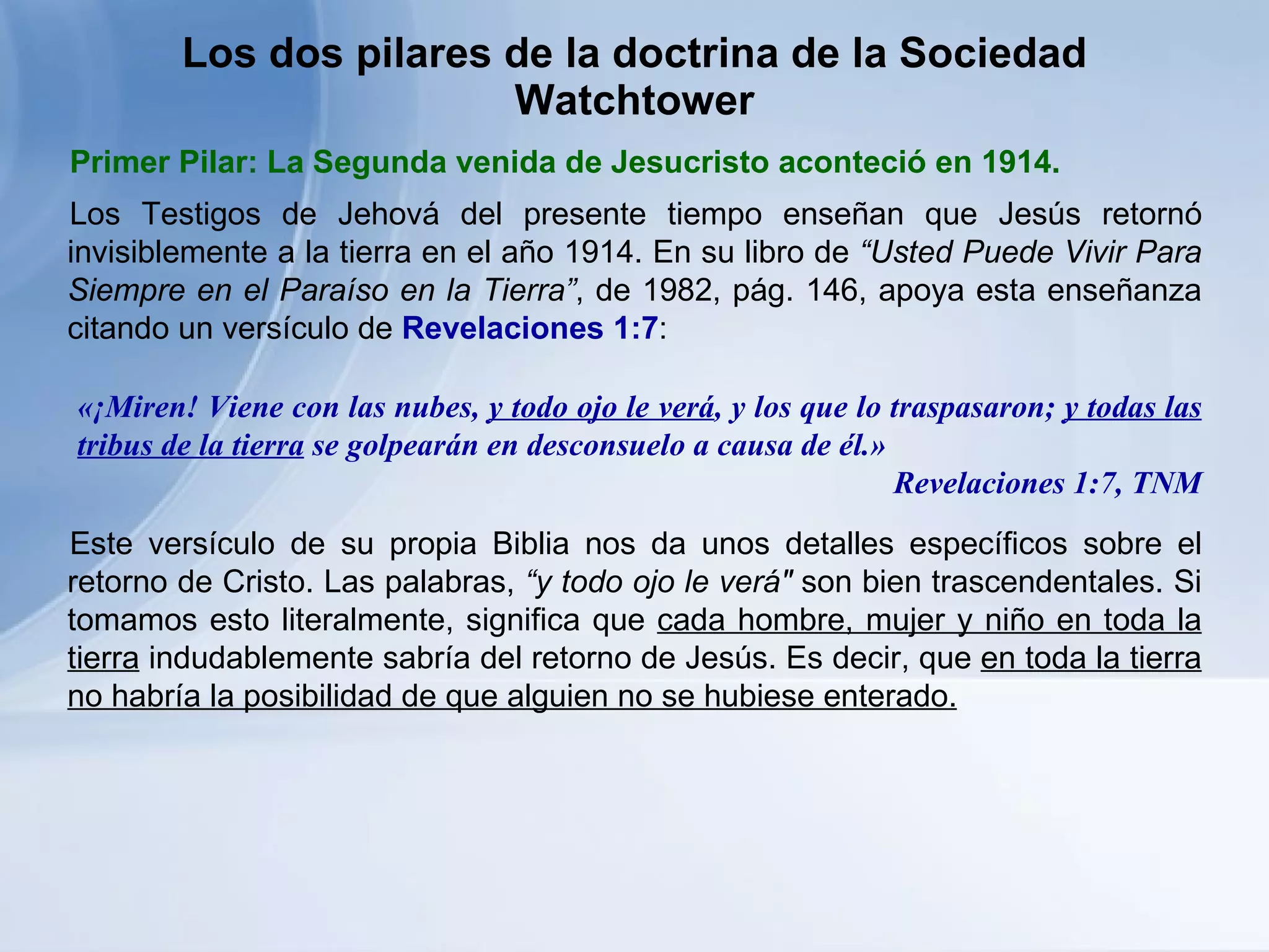 Examinando la Watchtower de los Testigos de Jehova Parte I | PPT
