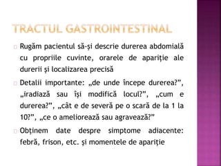 Examinarea abdomenului | PPTX