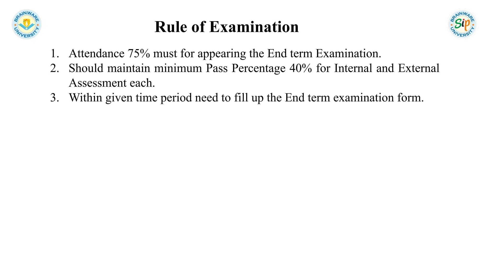 Examination Details of Brainware University | PPTX