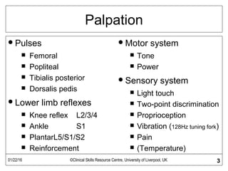 Examination of Lower Limbs | PPT