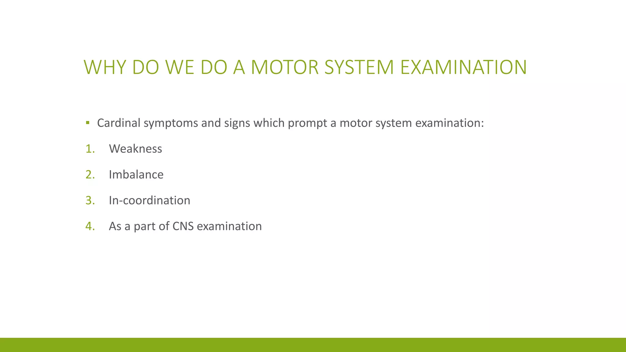 Examination of the motor system | PPTX