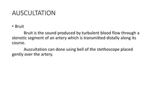 EXAMINATION AND CLINICAL APPROACH IN ARTERIAL DISEASES.pptx