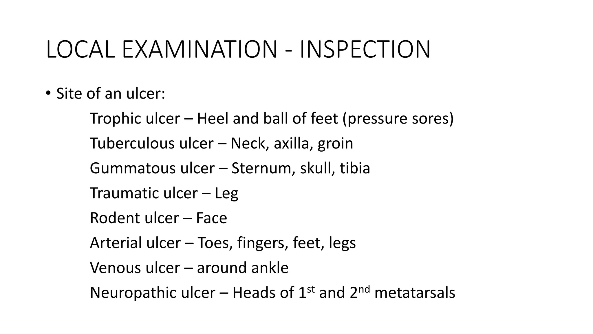 EXAMINATION AND CLINICAL APPROACH OF AN ULCER.pptx