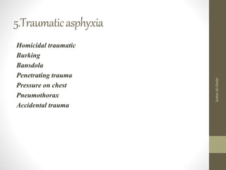 Examination and interpretation findings in asphyxial death | PPTX