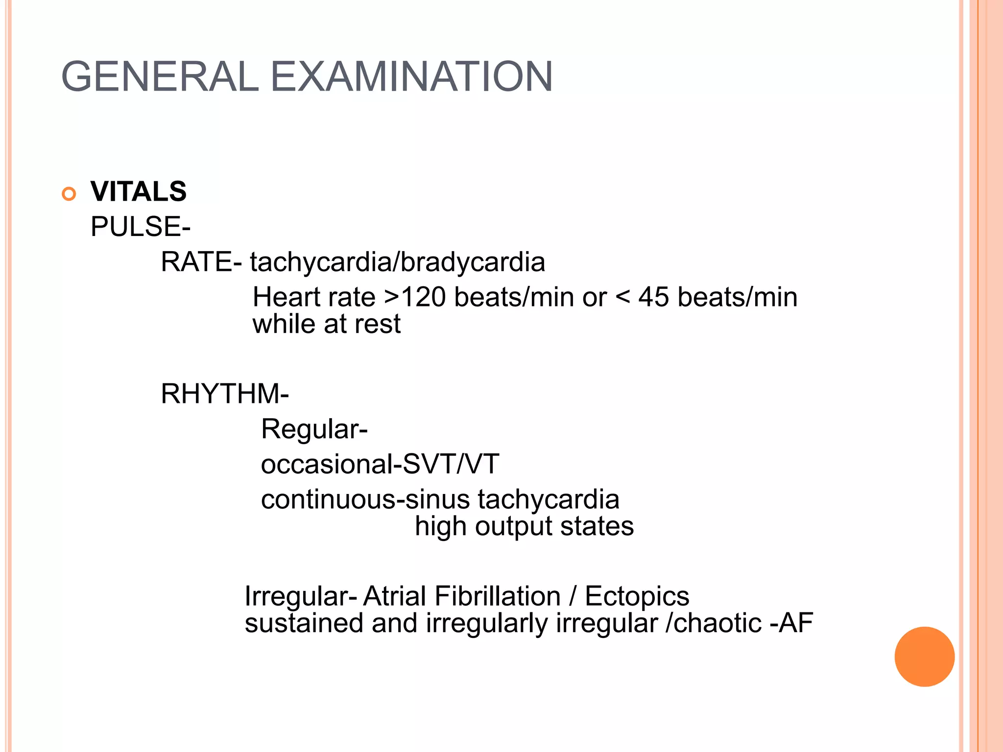 Examination in palpitation | PPTX