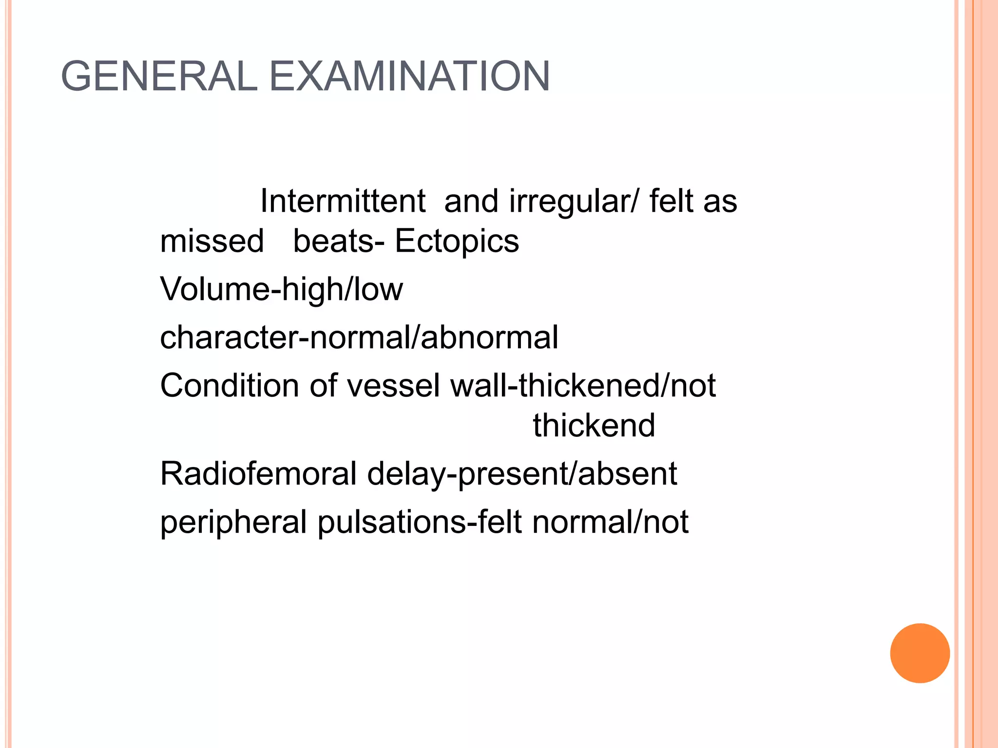 Examination in palpitation | PPTX