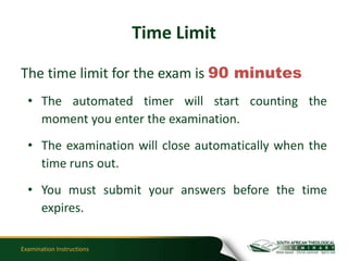 Examination Instructions | PPTX