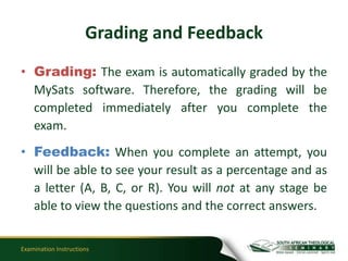 Examination Instructions | PPTX