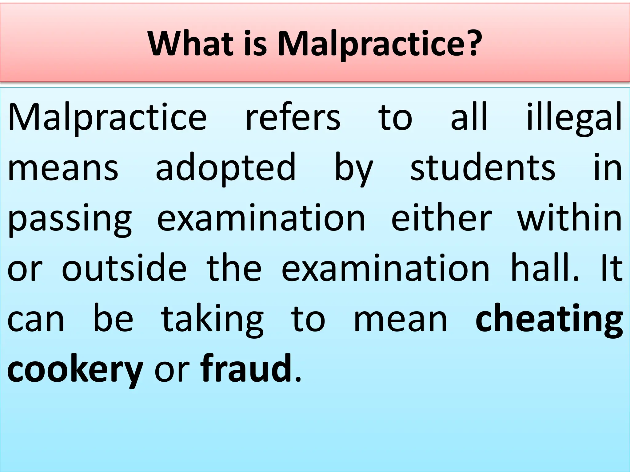 EXAMINATION MALPRACTICES and the effects | PDF