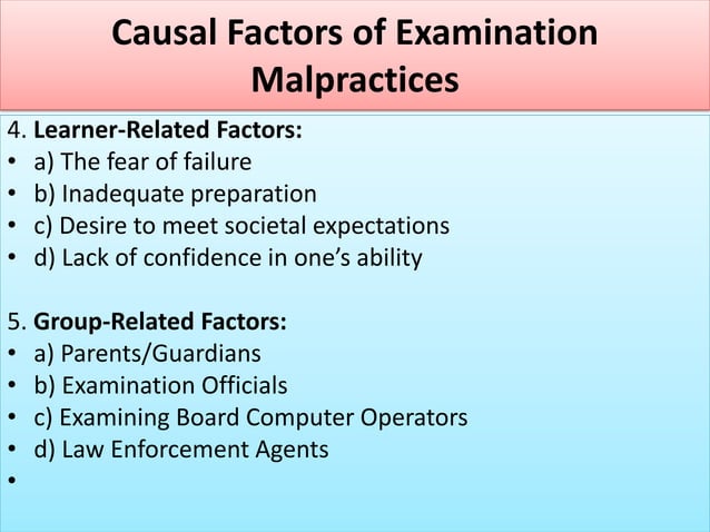 EXAMINATION MALPRACTICES and the effects | PDF