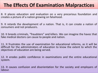 EXAMINATION MALPRACTICES and the effects | PDF