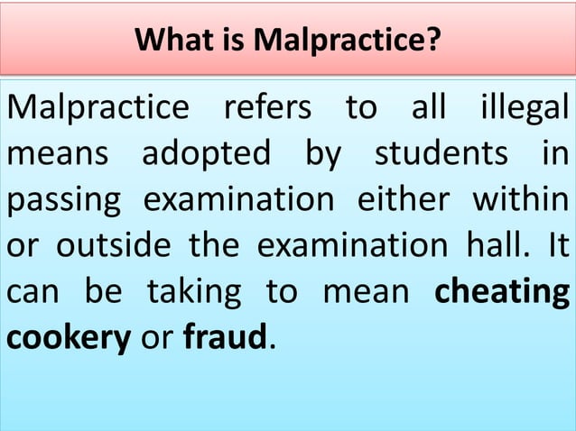EXAMINATION MALPRACTICES and the effects | PDF