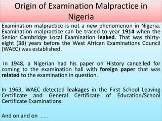 EXAMINATION MALPRACTICES and the effects | PDF