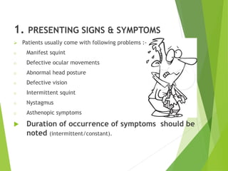 Examination of a case of squint | PPTX