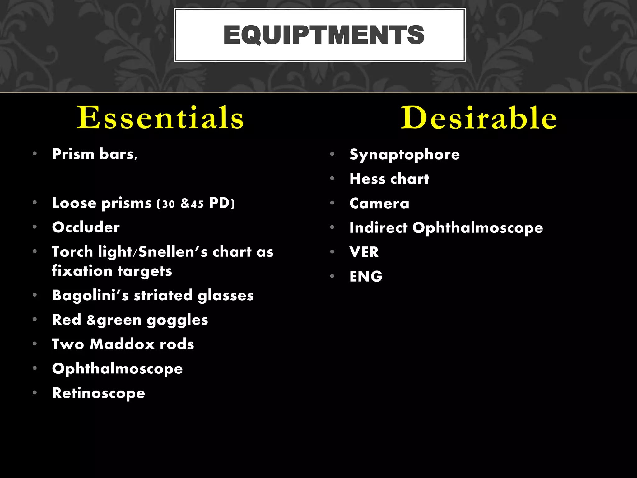 Examination of a case of strabismus | PPTX