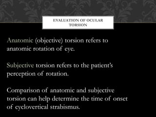 Examination of a case of strabismus | PPTX