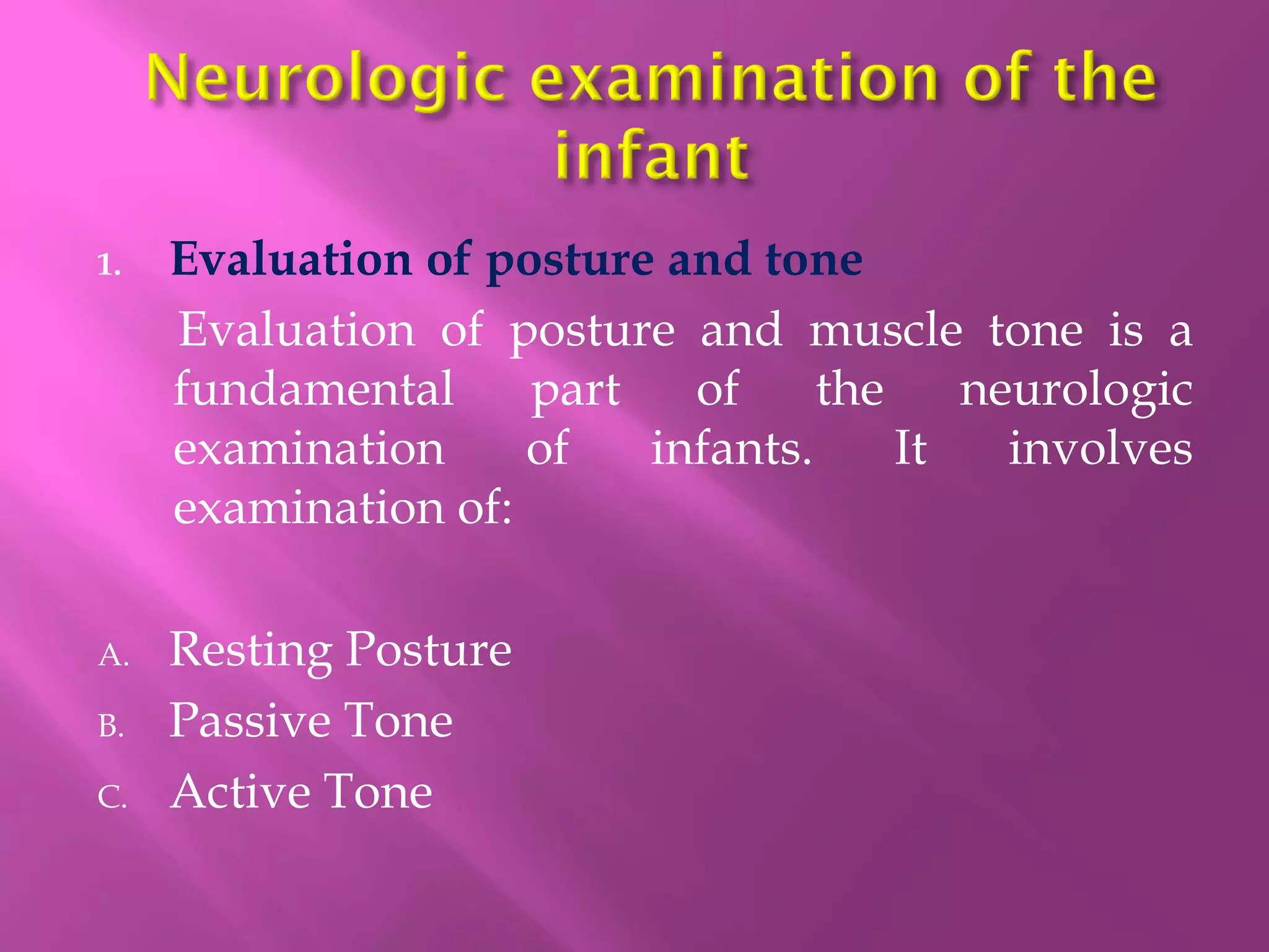 Neurological Examination of an infant | PDF