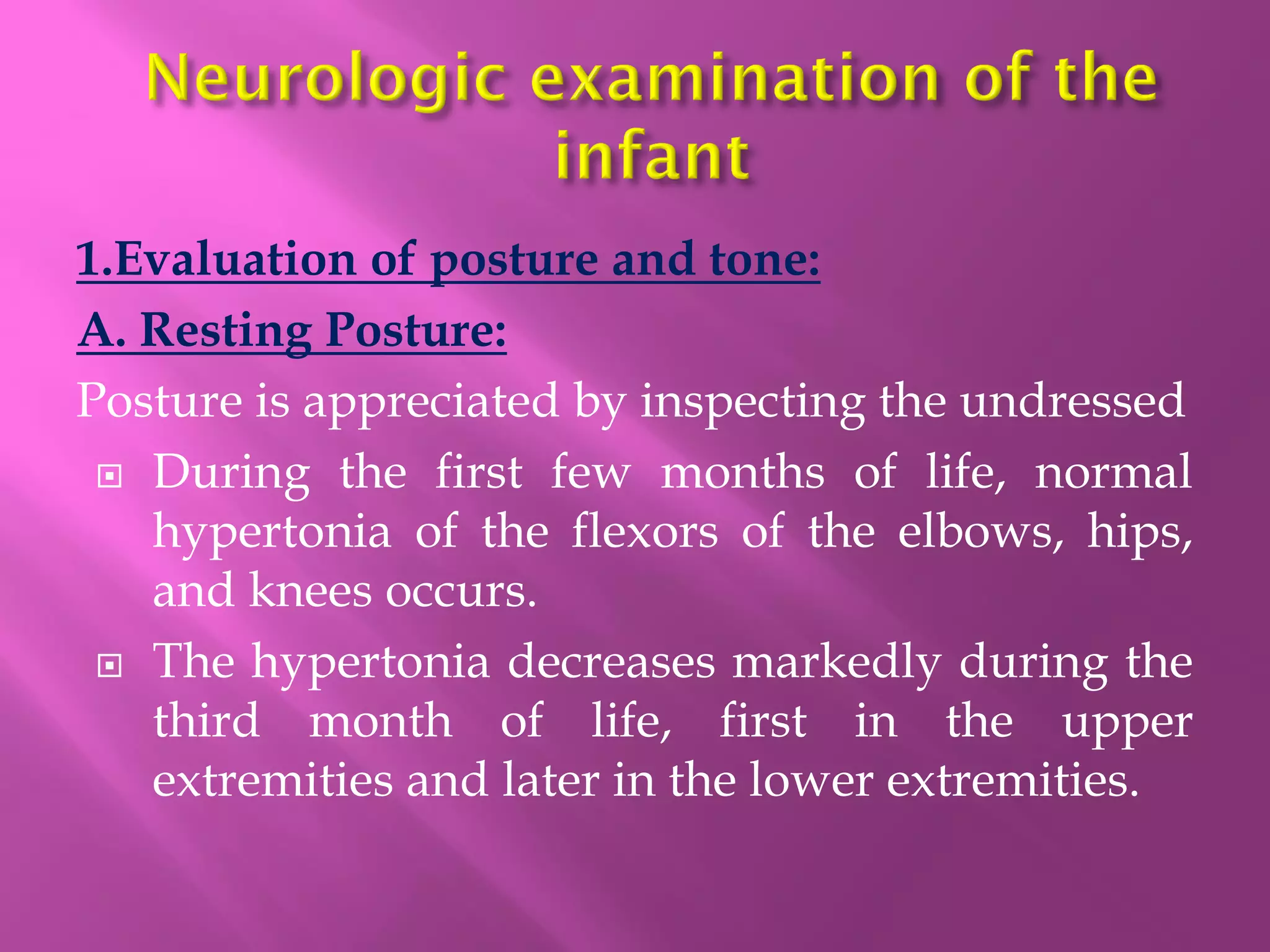 Neurological Examination of an infant | PDF