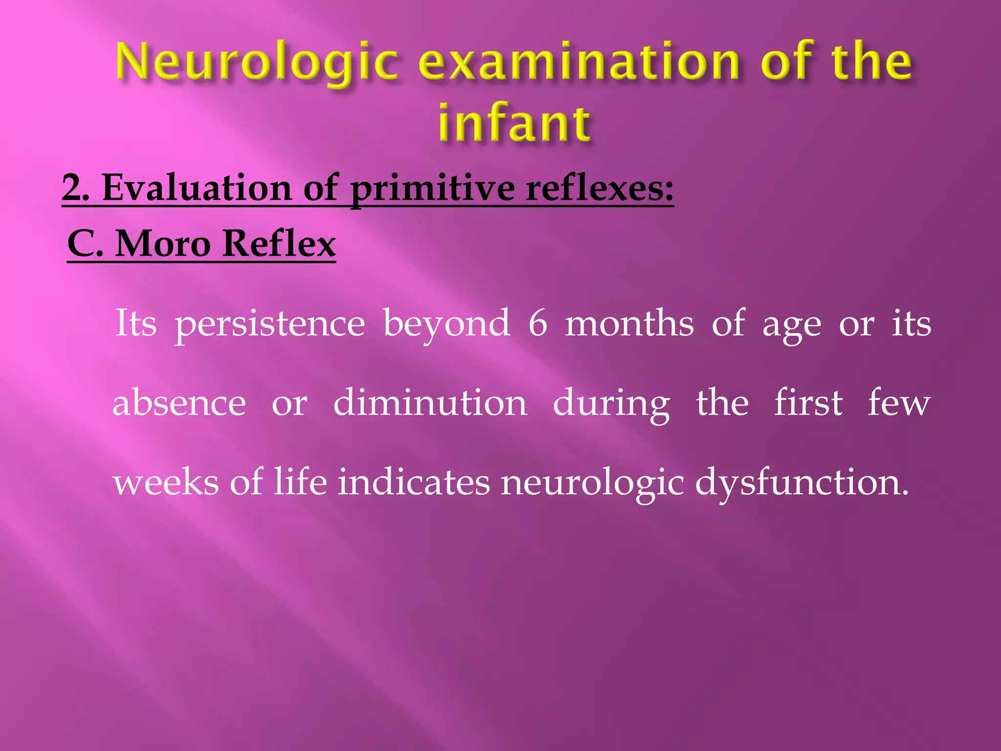 Neurological Examination of an infant | PDF