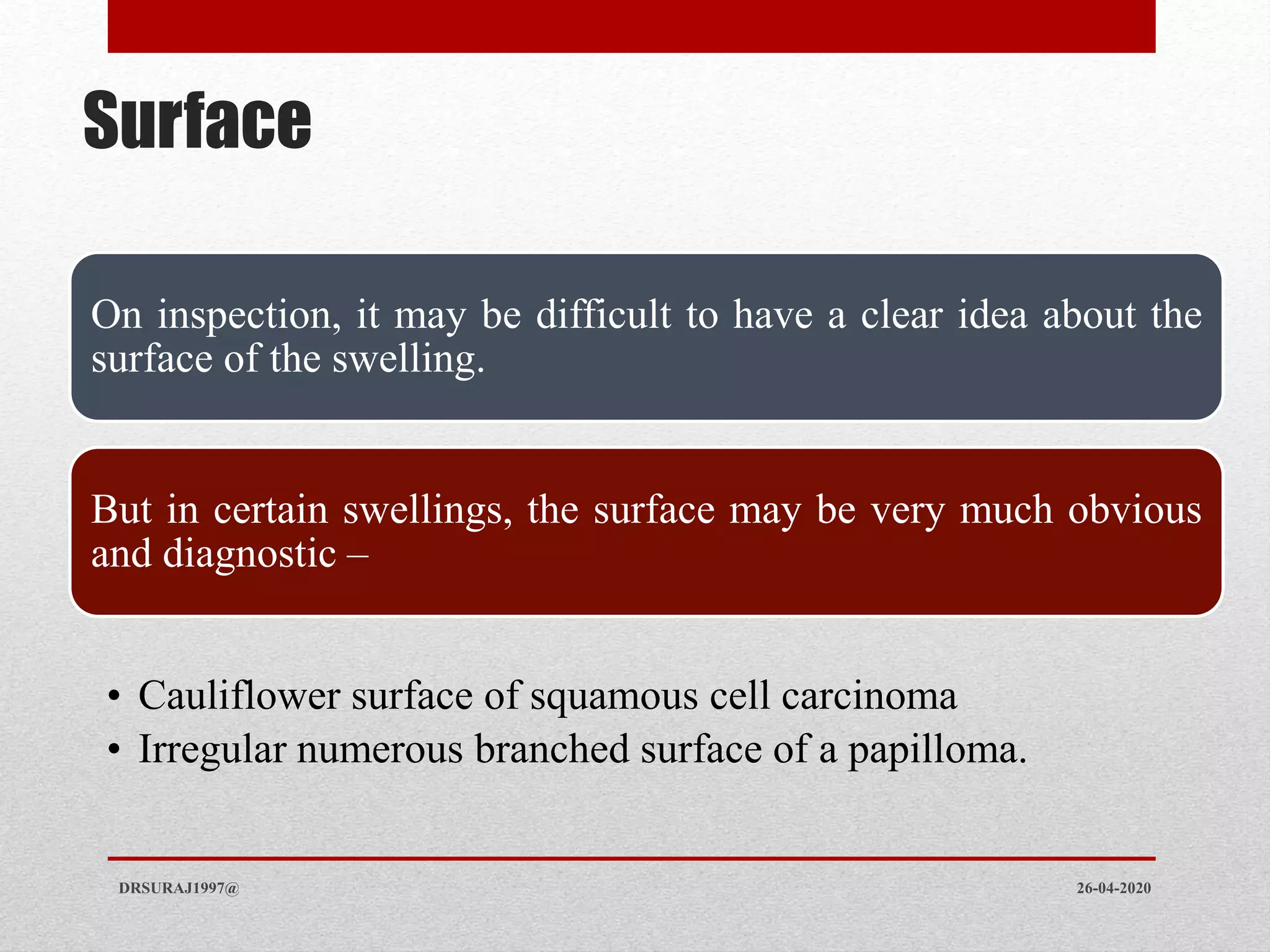 EXAMINATION OF SWELLING | PPTX