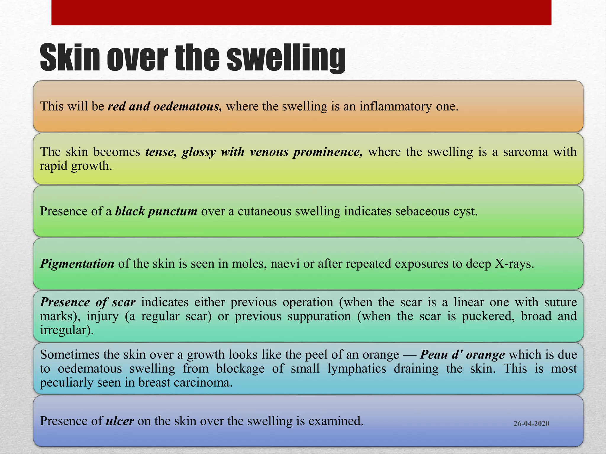 EXAMINATION OF SWELLING | PPTX