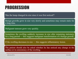 EXAMINATION OF SWELLING | PPTX