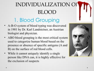 EXAMINATION OF BLOOD IN FORENSICS .pptx