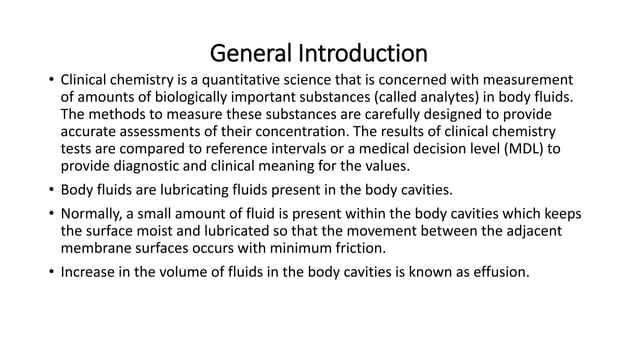 EXAMINATION OF BODY FLUIDS.pptx | Blood Disorders | Diseases and Conditions