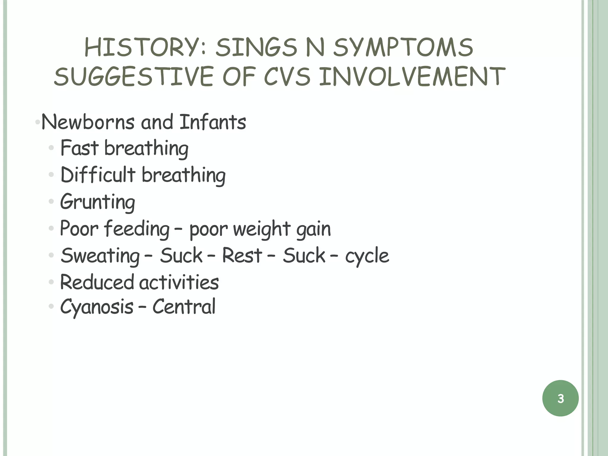 Examination of Cardio Vascular System (CVS): Pediatrics+ APPROACH TO A ...